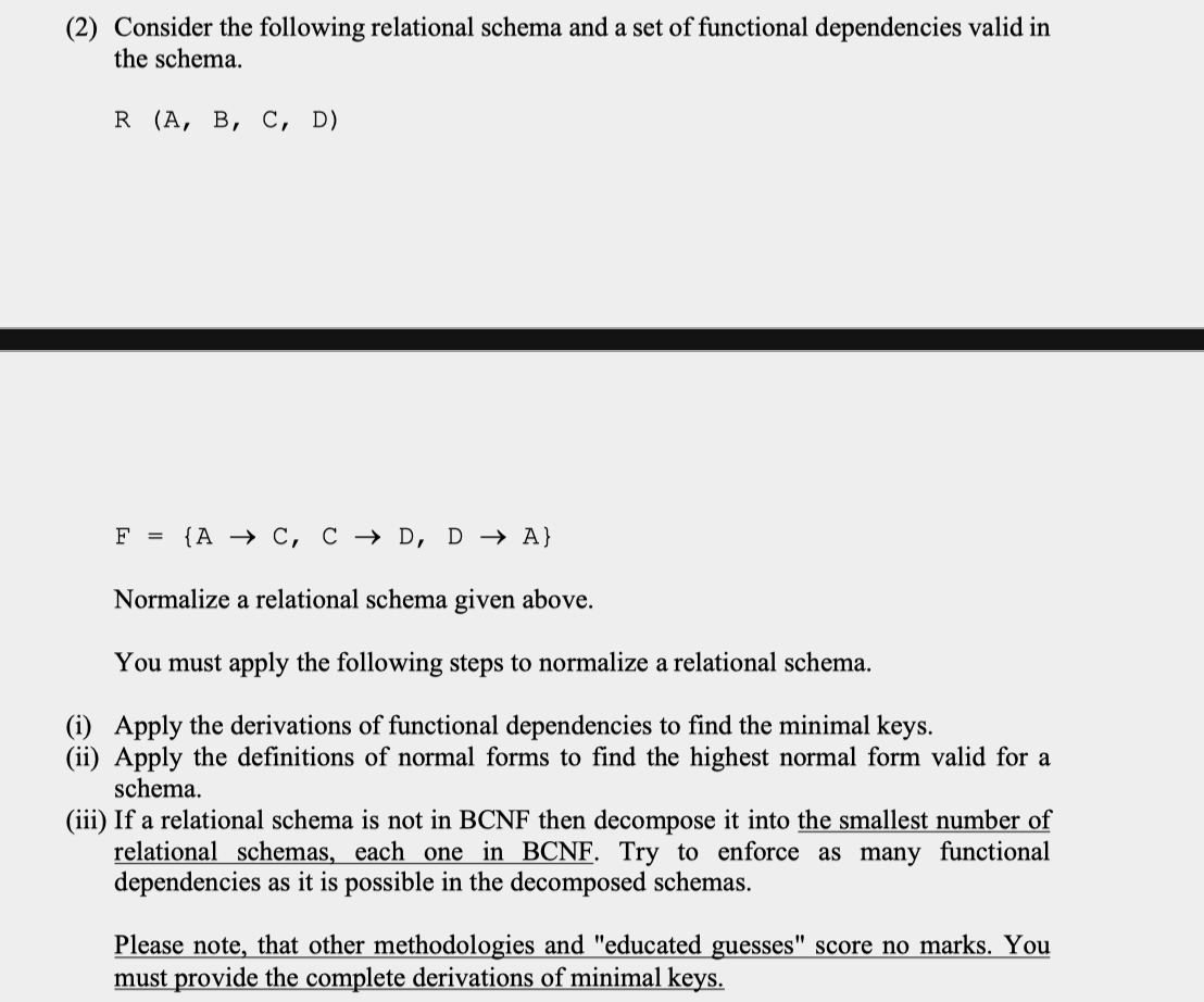 Solved Find the highest normal form valid in the relational | Chegg.com