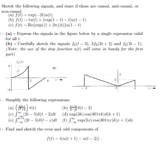 Solved Sketch the following signals, and state if these are | Chegg.com