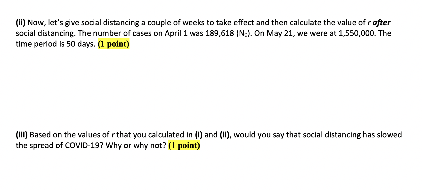 Solved (1). Using the exponential growth equation: The | Chegg.com