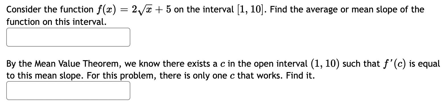 Solved Consider the function f(x)=2x+5 on the interval | Chegg.com