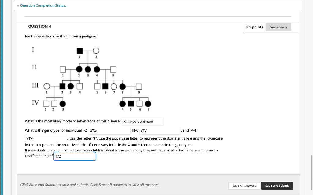 Solved Genetics: Human pedigrees with the mode of | Chegg.com