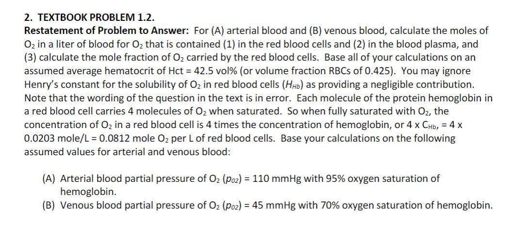 Solved 2. TEXTBOOK PROBLEM 1.2. Restatement of Problem to | Chegg.com