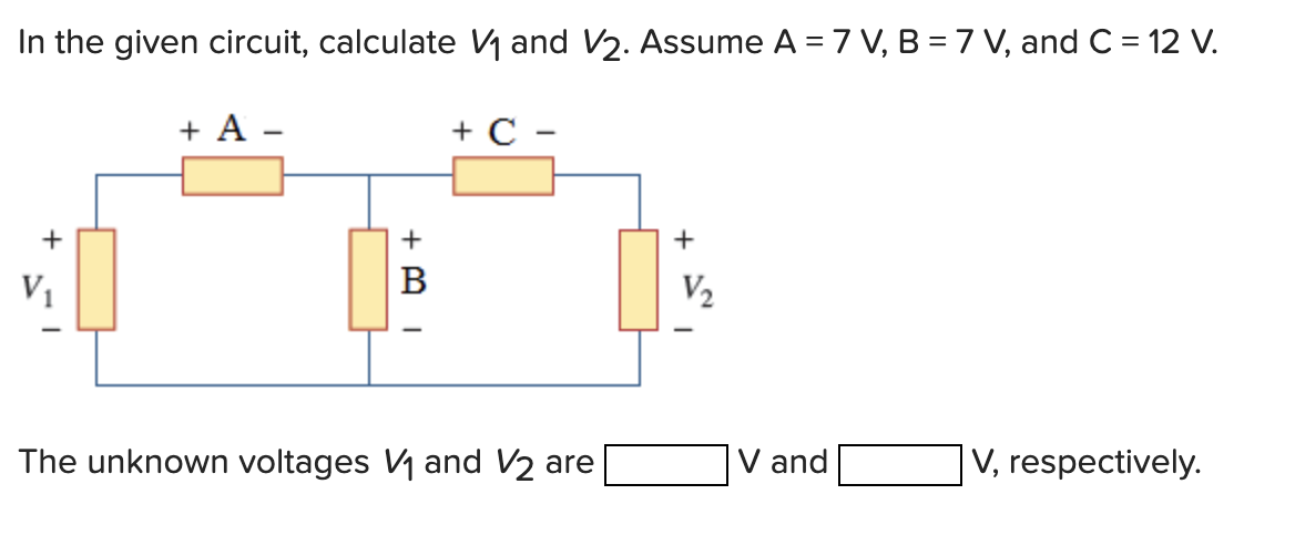 Solved In ﻿the given circuit, calculate V1 ﻿and V2. ﻿Assume | Chegg.com