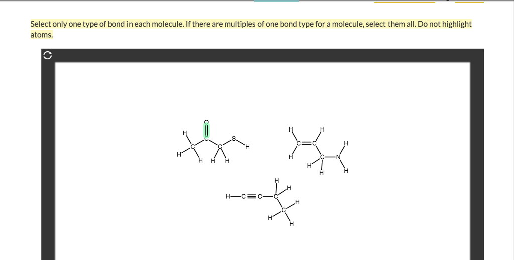 Solved Select only one type of bond in each molecule. If | Chegg.com