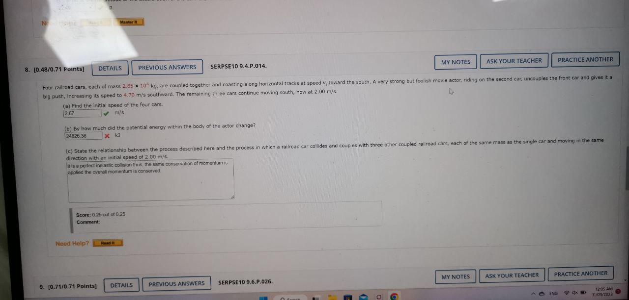 Solved big push, increasing its speed to 4.70 m/s southward. | Chegg.com