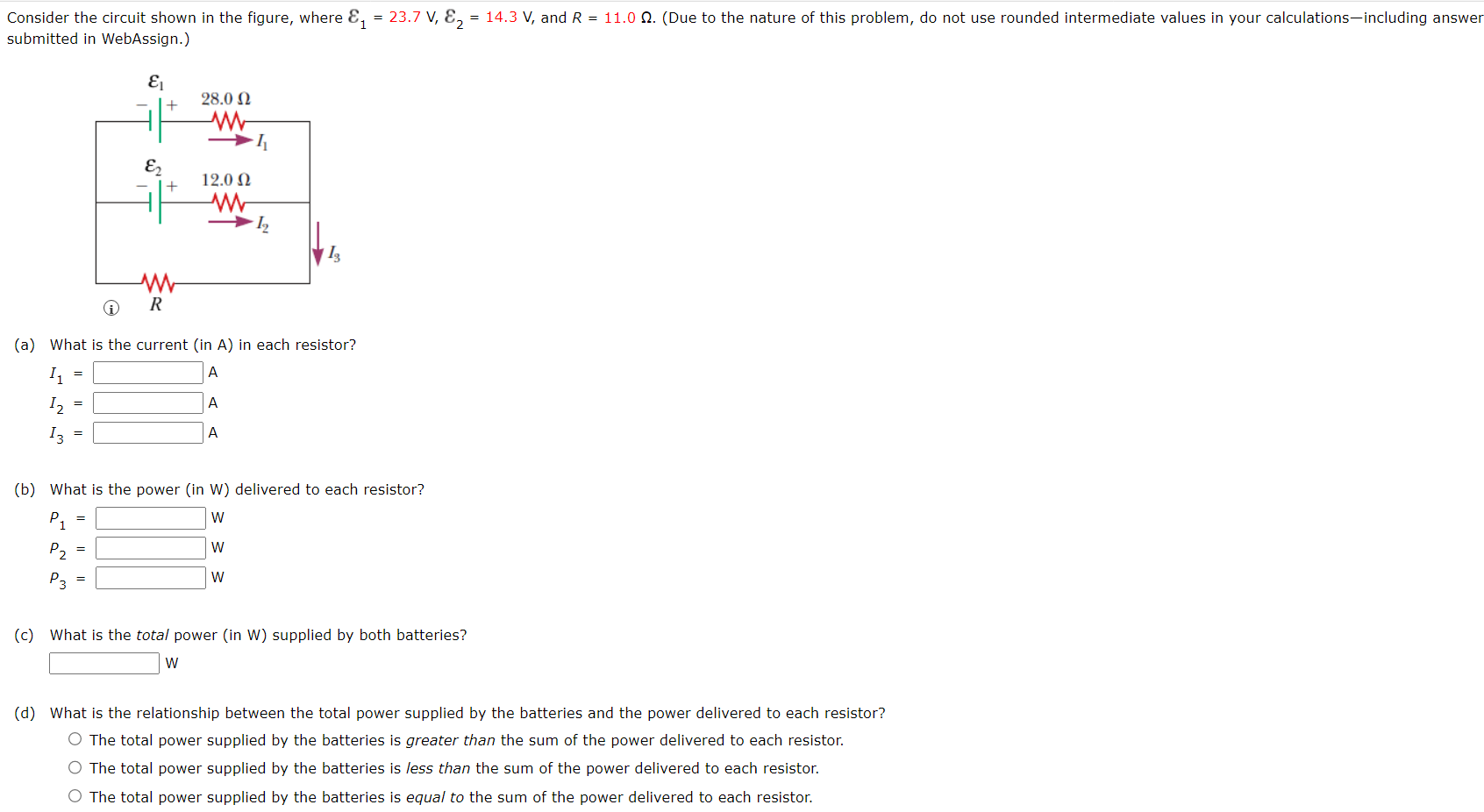 Solved submitted in WebAssign.) (a) What is the current (in | Chegg.com