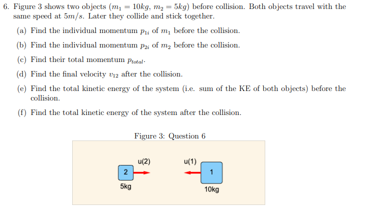 Solved 6. Figure 3 shows two objects (m1 = 10kg, m2 = 5kg) | Chegg.com