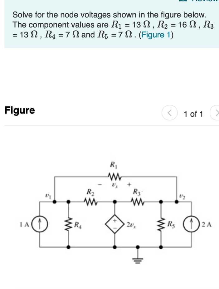 Solved Solve for the node voltages shown in the figure | Chegg.com