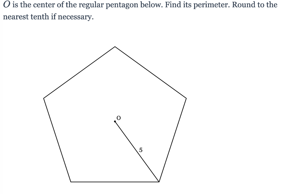 Solved O is the center of the regular pentagon below. Find | Chegg.com