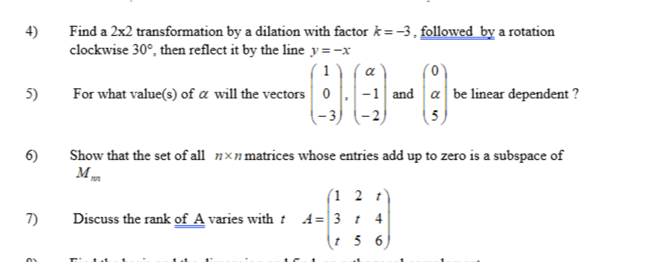 Solved Find a 2x2 transformation by a dilation with factor | Chegg.com