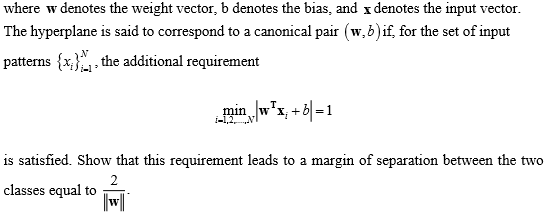 Solved Consider the case of a hyperplane for linearly | Chegg.com