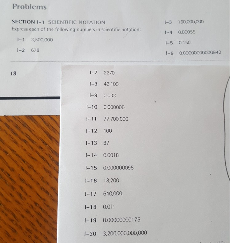 Solved Problems SECTION I-1 SCIENTIFIC NOTATION 1-3 | Chegg.com