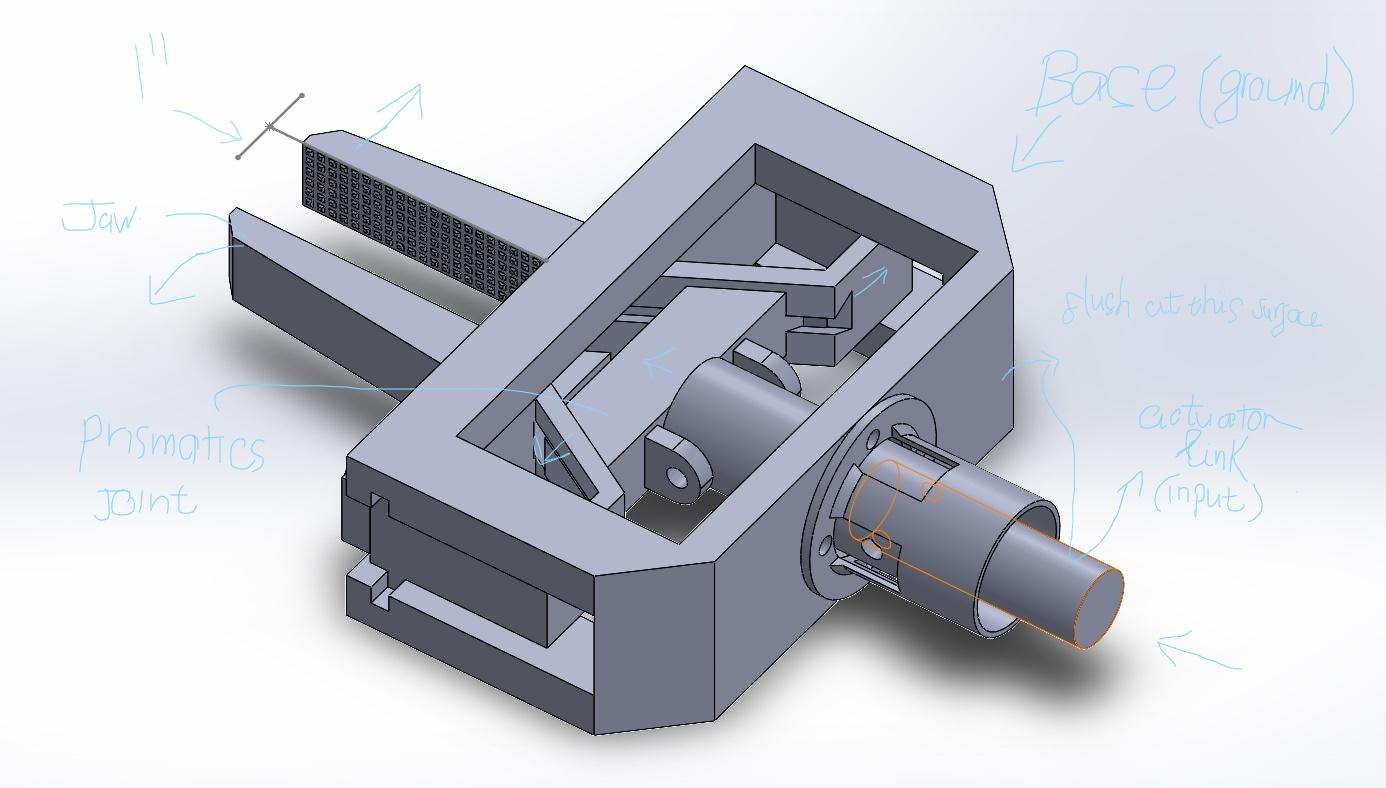Below is a gripper mechanism that attached to an | Chegg.com