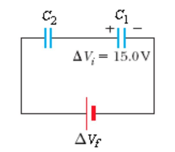 Solved A capacitor, C1 = 13.0 µF is charged to ΔVi = 15.0 V. | Chegg.com