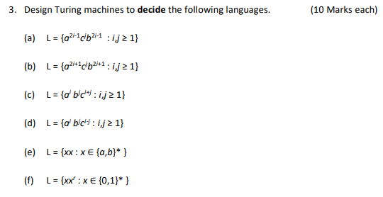 Solved 3. Design Turing machines to decide the following | Chegg.com