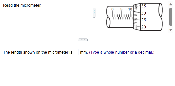 Solved Read the micrometer. The length shown on the | Chegg.com