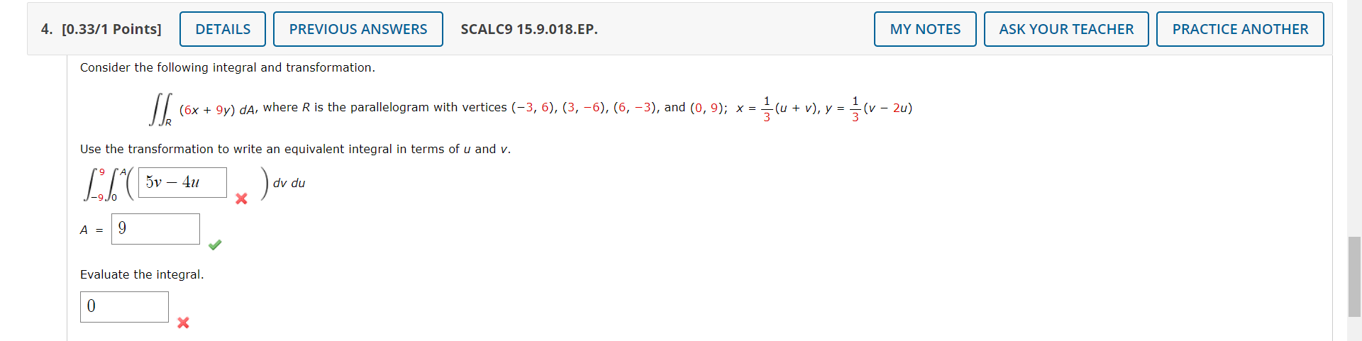 Solved Consider the following integral and transformation. | Chegg.com
