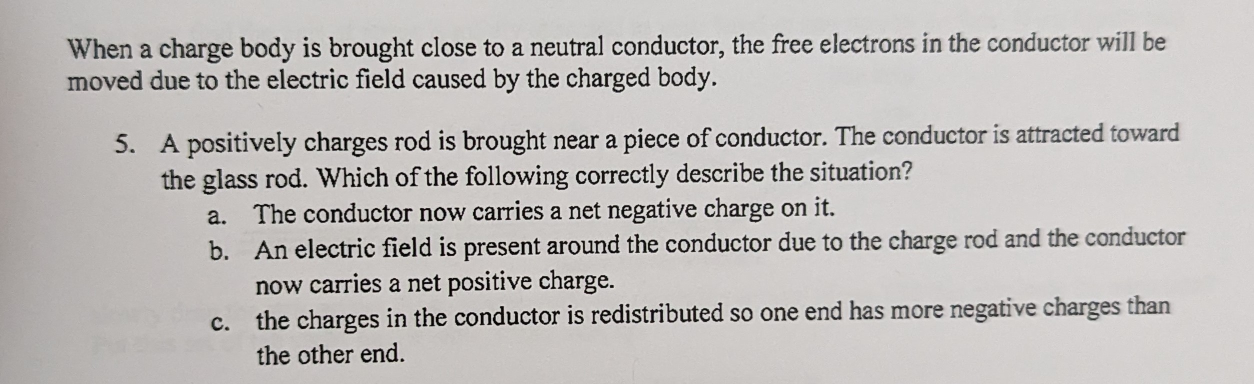 Solved When a charge body is brought close to a neutral | Chegg.com