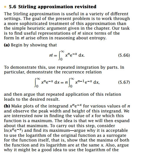 5 6 Stirling Approximation Revisited The Stirling