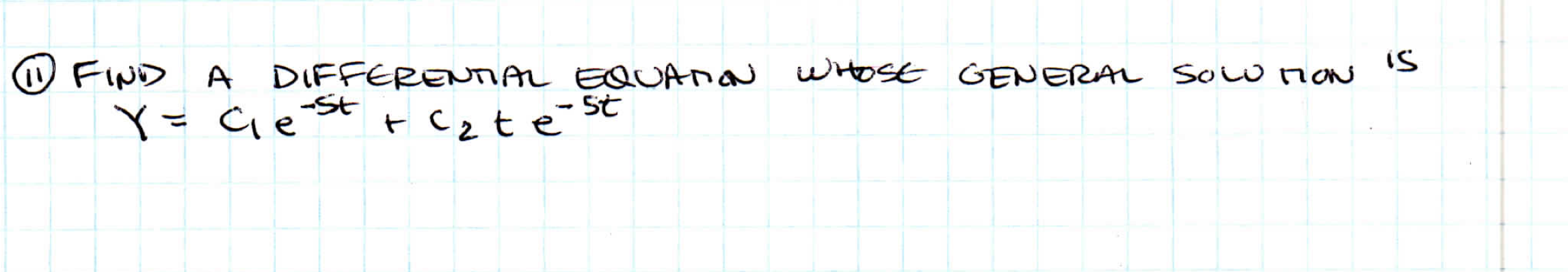 Solved (11) FIND A DIFFERENTAL EQuATA wHOSE GENERAL SOLU Mon | Chegg.com