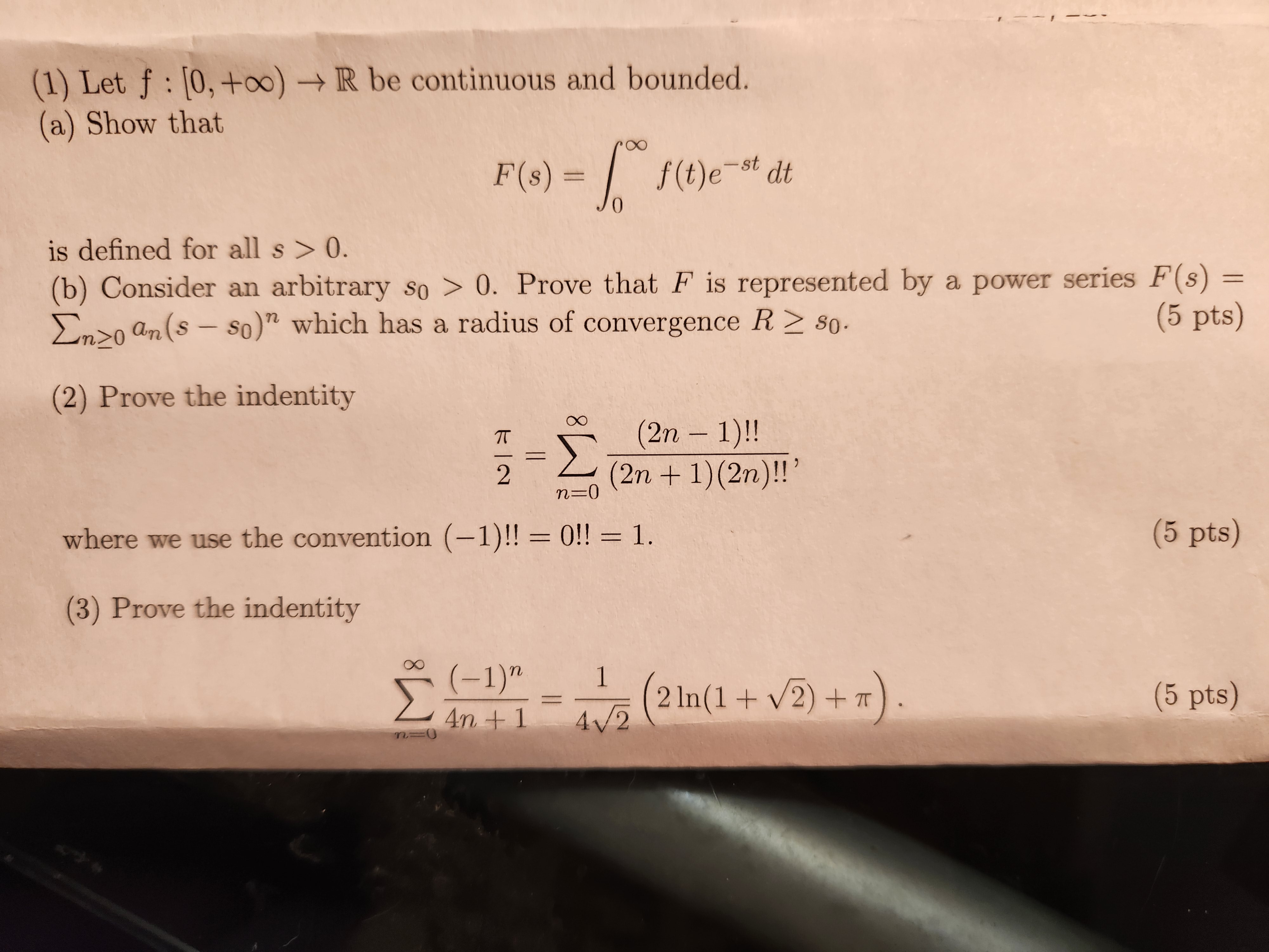 Solved (1) Let f:[0,+∞)→R be continuous and bounded. (a) | Chegg.com