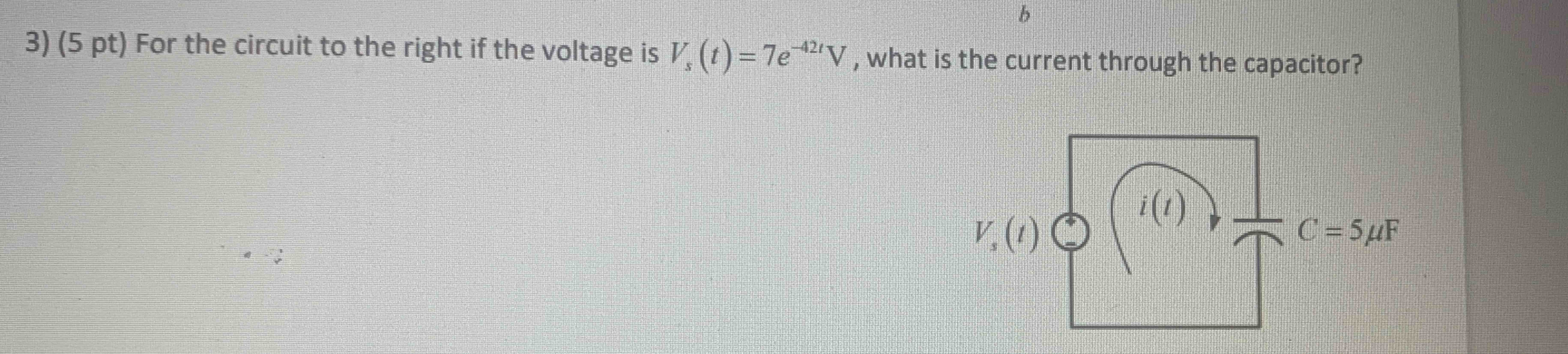 Solved (5 ﻿pt) ﻿For the circuit to the right if the voltage | Chegg.com