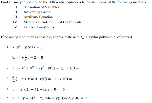 Solved Find an analytic solution to the differential | Chegg.com