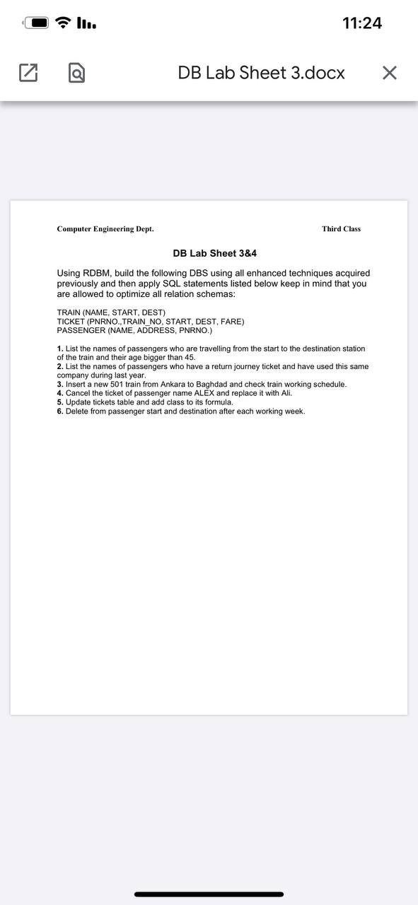 Solved 1124 A Db Lab Sheet 3docx Computer Engineering 