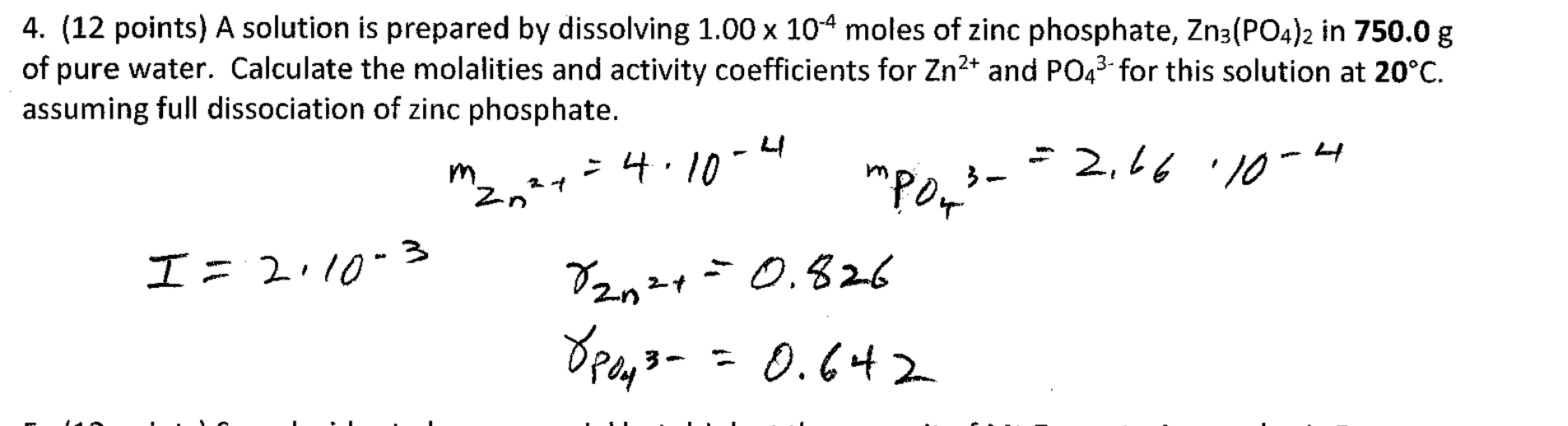 Solved 4. (12 points) A solution is prepared by dissolving | Chegg.com