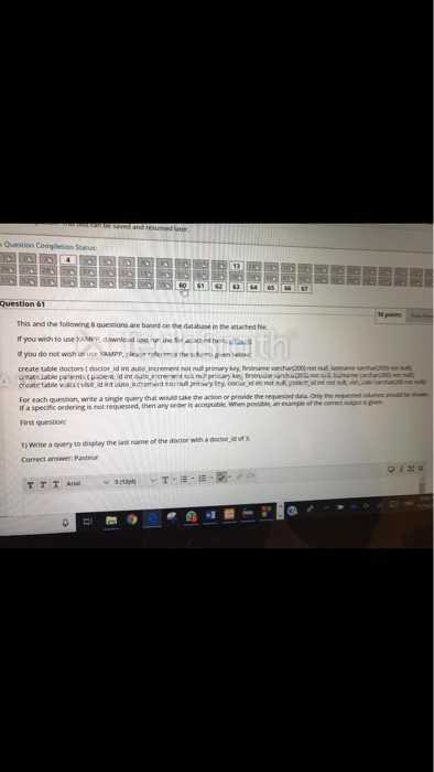 Solved Question Completion Scatus Question 61 This and the | Chegg.com Solved Question Completion Scatus Question 61 This and the | Chegg.com