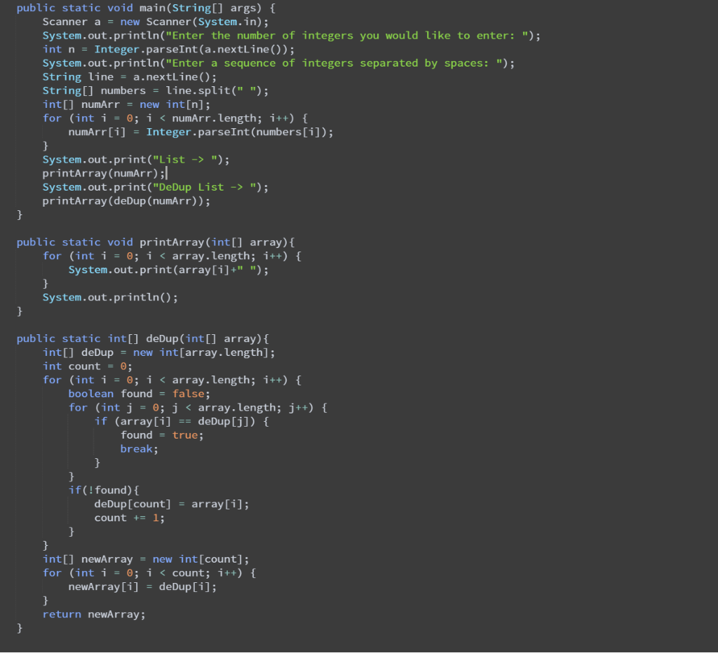 Solved DeDup Write a program that does the following: 1. | Chegg.com