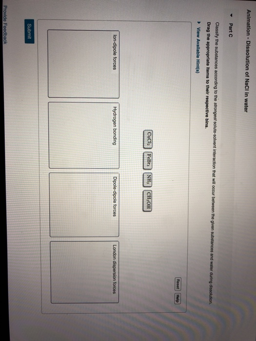 Solved Animation-Dissolution of NaCI in water Hint 1. The | Chegg.com
