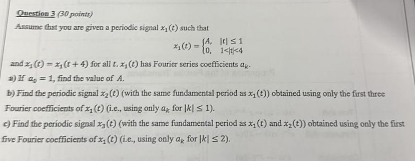 Solved Assume that you are given a periodic signal x1(t) | Chegg.com