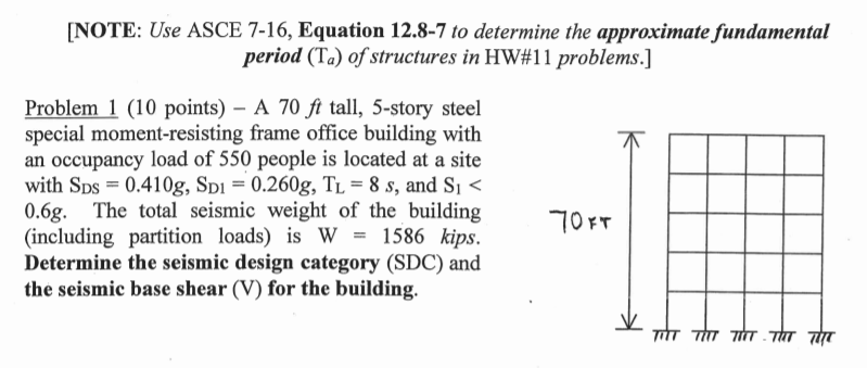 Solved [NOTE: Use ASCE 7-16, Equation 12.8-7 to determine | Chegg.com