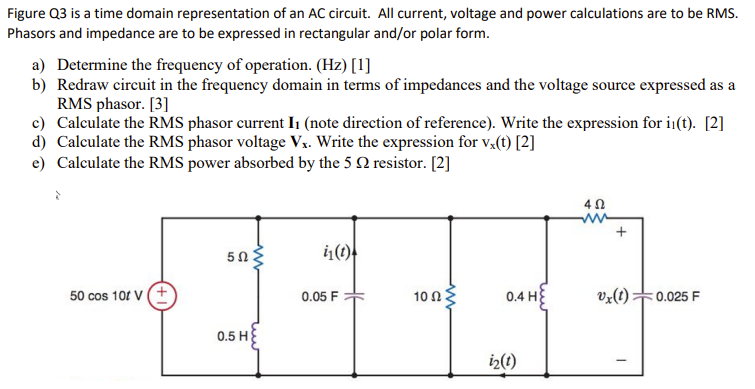 Solved Figure Q3 is a time domain representation of an AC | Chegg.com