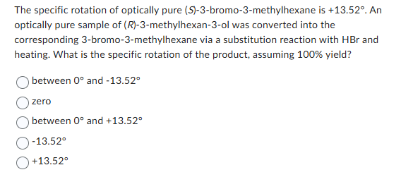 Solved The specific rotation of optically pure | Chegg.com