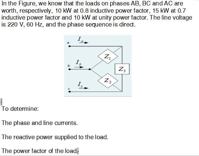 Solved In the Figure, we know that the loads on phases AB, | Chegg.com
