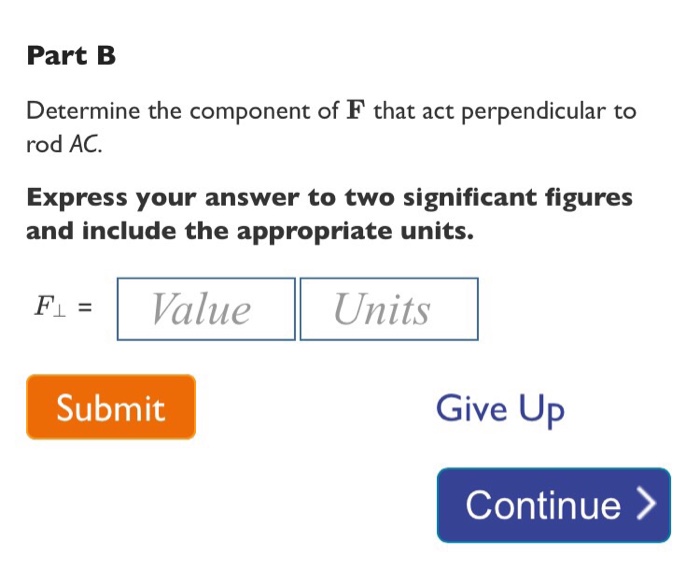 Solved Part A Determine the component of F that act along | Chegg.com