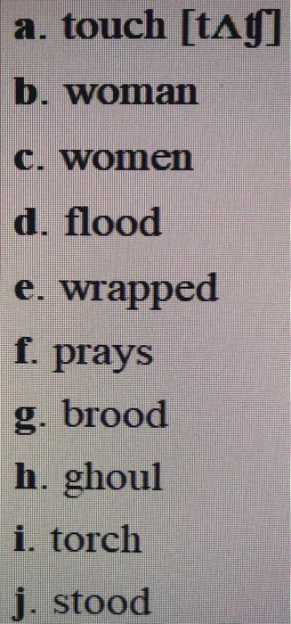Solved Transcribe the following words so that they’re | Chegg.com