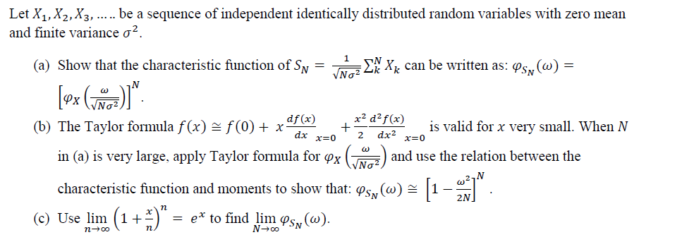 Solved Let x1,x2,x3,dots. be ﻿a sequence of ﻿independent | Chegg.com