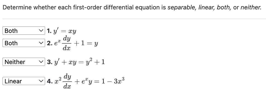 Solved Determine Whether Each First Order Differential