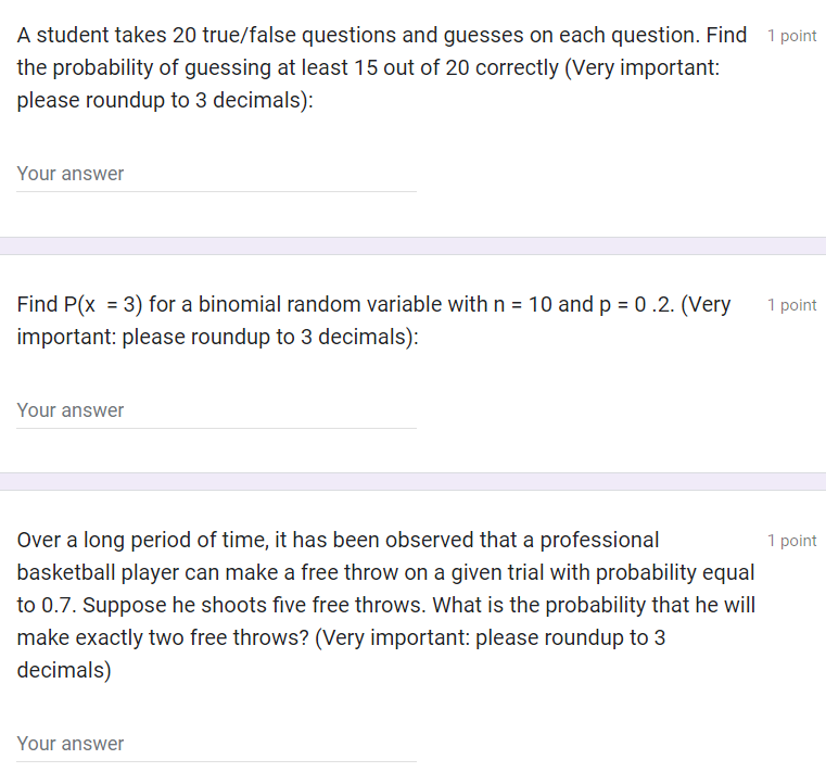 Solved A student takes 20 true/false questions and guesses | Chegg.com
