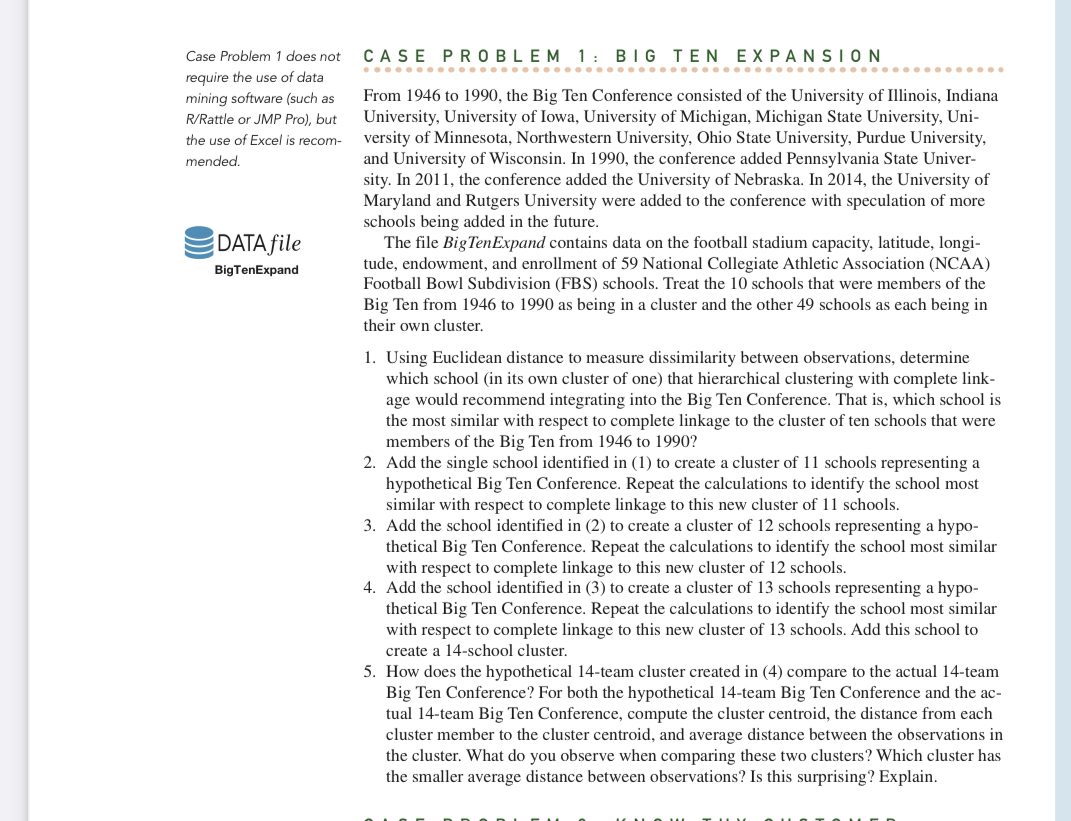 Solved Case Problem 1 does not require the use of data | Chegg.com