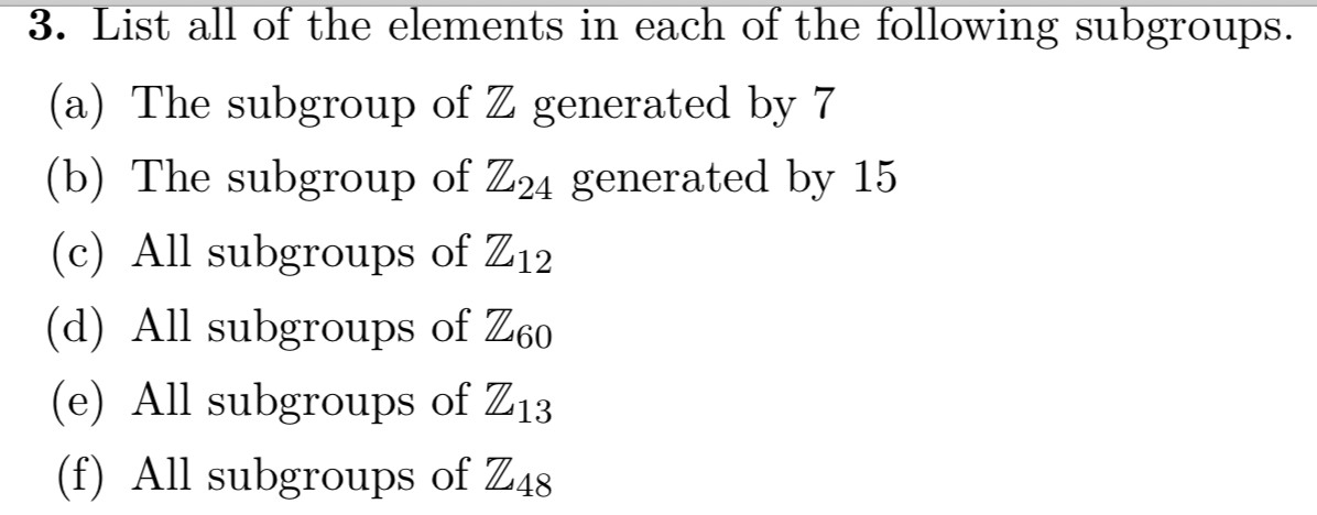 Solved 3. List all of the elements in each of the following | Chegg.com