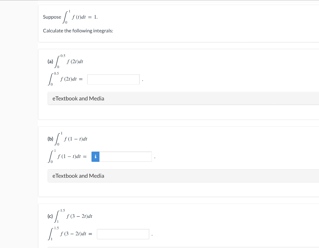 Solved Suppose ∫01f(t)dt=1. Calculate the following | Chegg.com