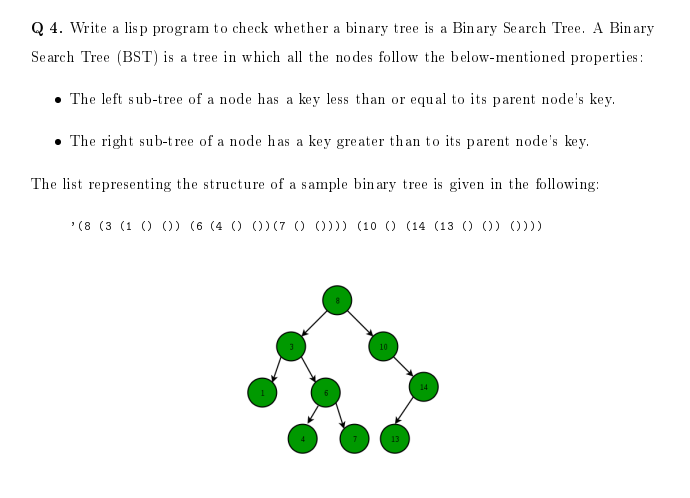 Solved Q 4 Write A Lisp Program To Check Whether A Binary