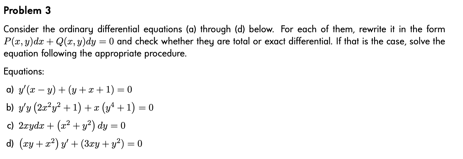 Solved Consider the ordinary differential equations (a) | Chegg.com