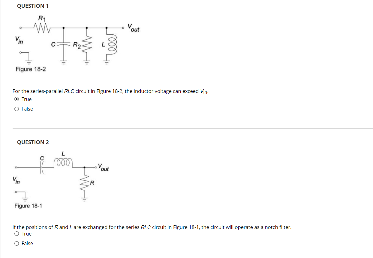 Solved QUESTION 1 For the series-parallel RLC circuit in | Chegg.com
