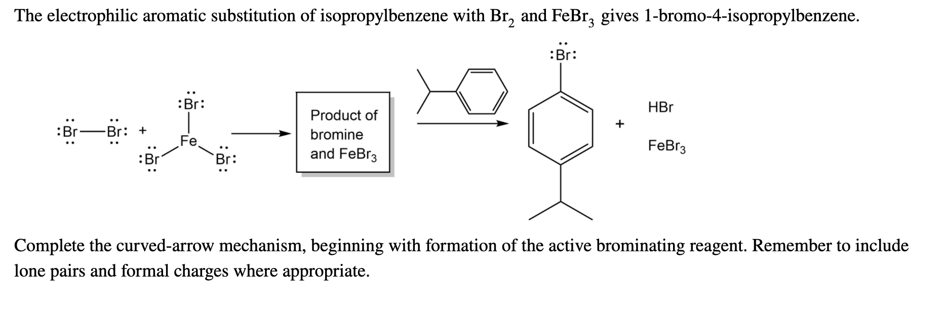 Solved The electrophilic aromatic substitution of | Chegg.com