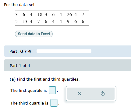 Solved For the data set Part: 0 / 4 Part 1 of 4 (a) Find the | Chegg.com